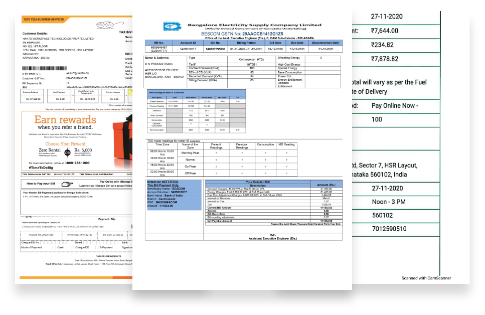 Utility Bill Ocr Api Utility Invoice Automation Automated Utility Bills Data Extraction